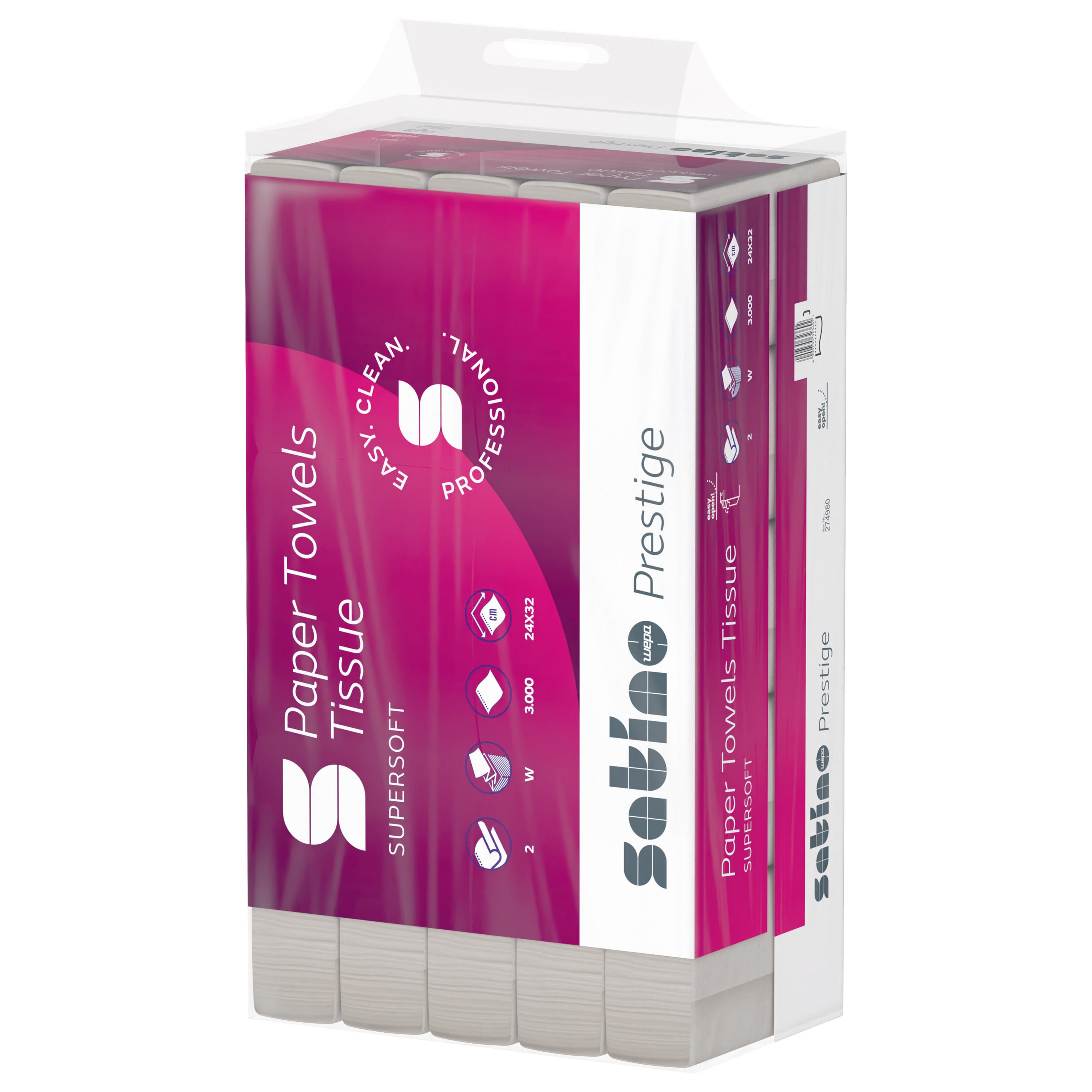 Tower paper, Z and W fold - Satino by WEPA