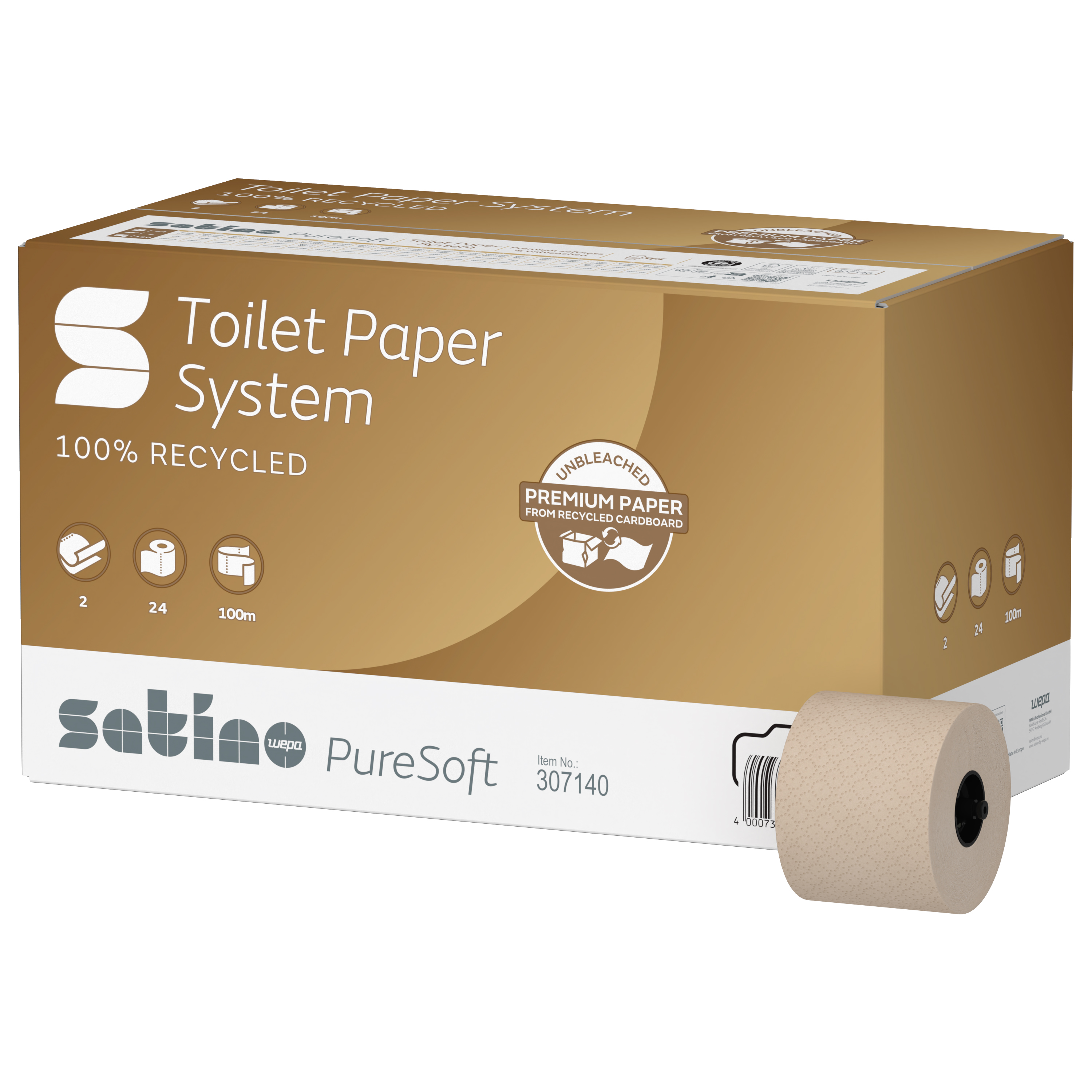 Satino PureSoft System Toilet Paper Jumbo Roll | Art. no. 307140 ...